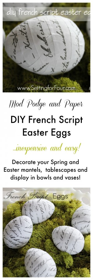 DIY French Script Easter Eggs Tutorial - Setting For Four Interiors