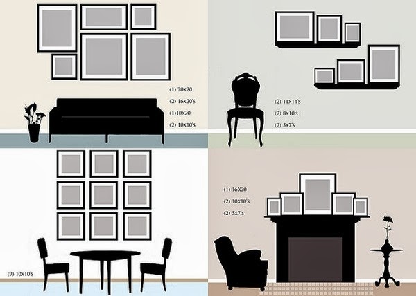 65 plus Photo Gallery Wall Layout Ideas - Setting for Four