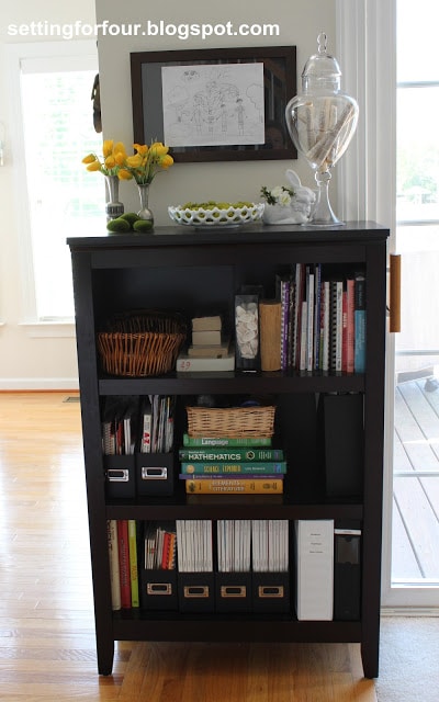 Bookcase Family Organizer - Setting For Four Interiors