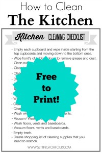 Kitchen Cleaning Checklist Free Printable - Setting For Four Interiors