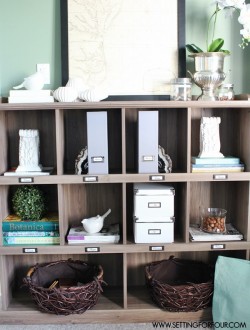 Three Ways to Use a Bookcase for Storage and Organization - Setting For ...