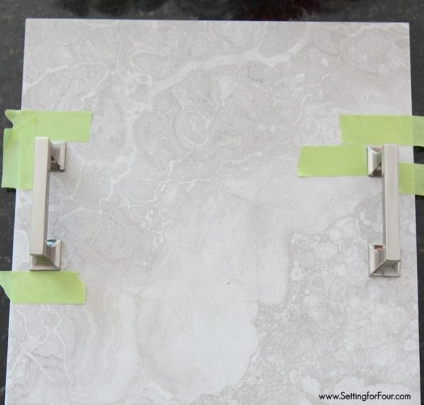 DIY Tray Tutorial Using Tile and Cabinet Handles - Setting For Four ...