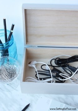 DIY Cable Storage Box Organizer - Setting For Four Interiors