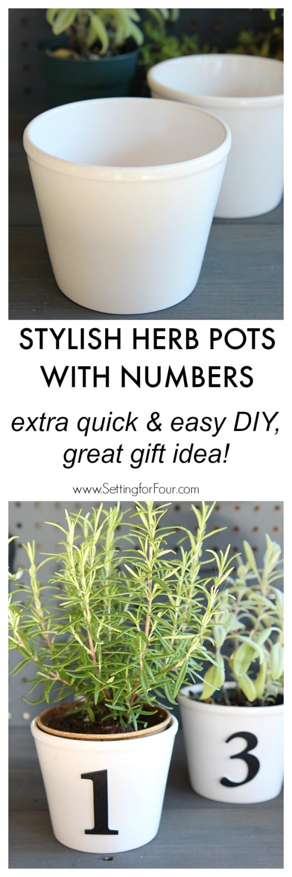 Easy DIY Herb Pots with Numbers - Setting For Four Interiors