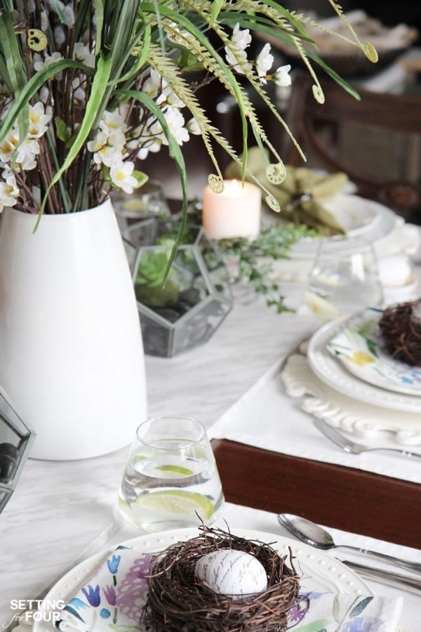 Beautiful, Natural Table Setting for Spring - Setting For Four Interiors