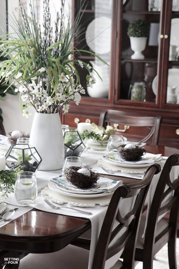 Beautiful, Natural Table Setting for Spring - Setting For Four Interiors