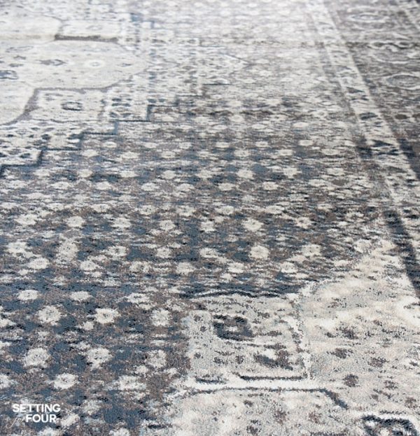 New Indigo Blue Rugs In Our Living Room and Kitchen - Setting For Four ...