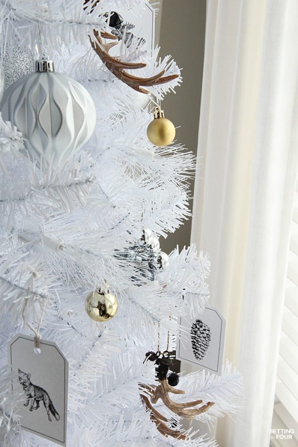 White Christmas Tree - Rustic Glam Style - Setting For Four Interiors