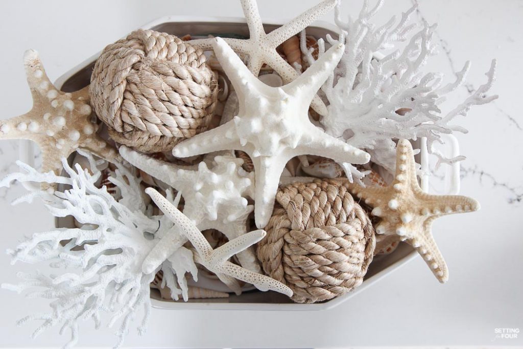 A Pretty Faux Coral & Starfish Coastal Summer Centerpiece - Setting For ...