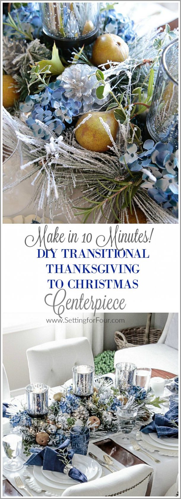 Easy Transitional Thanksgiving To Christmas Centerpiece With Printable ...