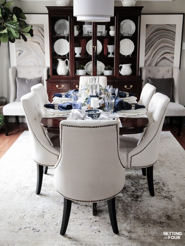 Elegant Fall Table Settings With A Blue And White Palette - Setting For ...