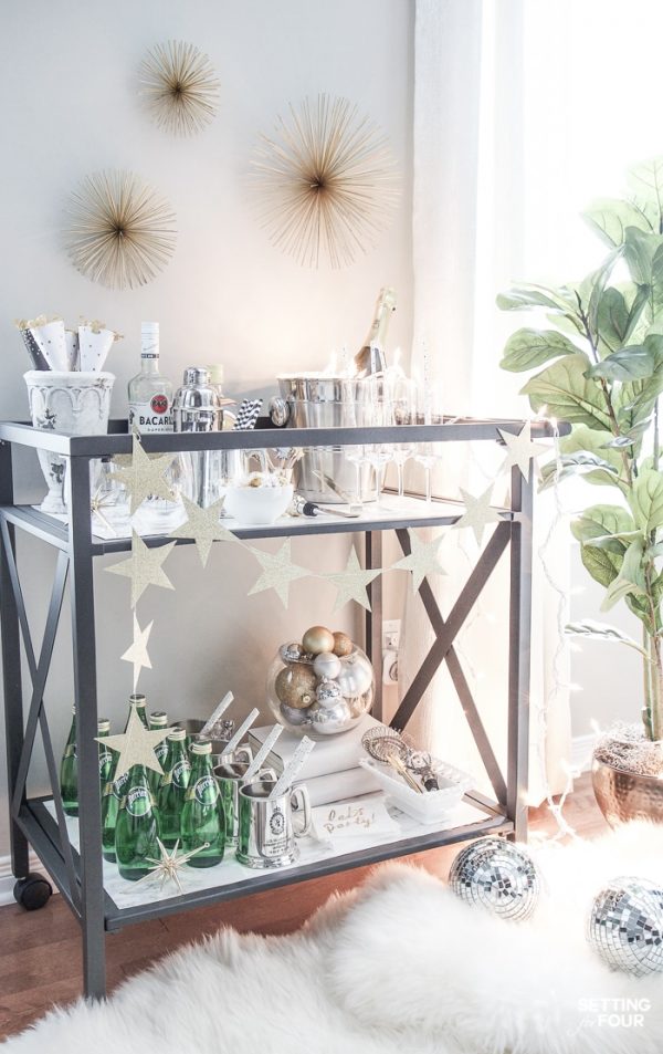 How To Create A Fabulous New Year's Eve Bar Cart - Setting For Four ...