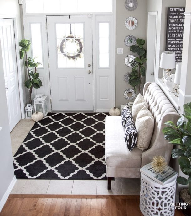 Neutral Glam Fall Entryway and Family Room - Setting For Four Interiors