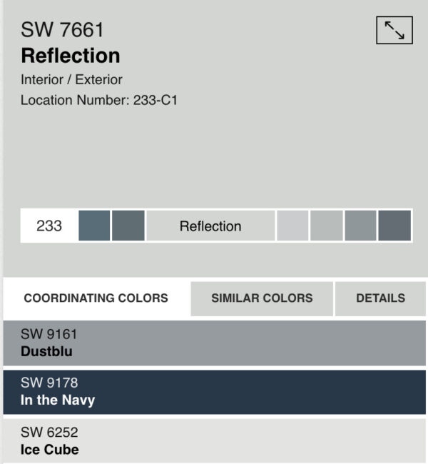 Sherwin Williams Reflection - Gray Paint Color - Setting For Four Interiors