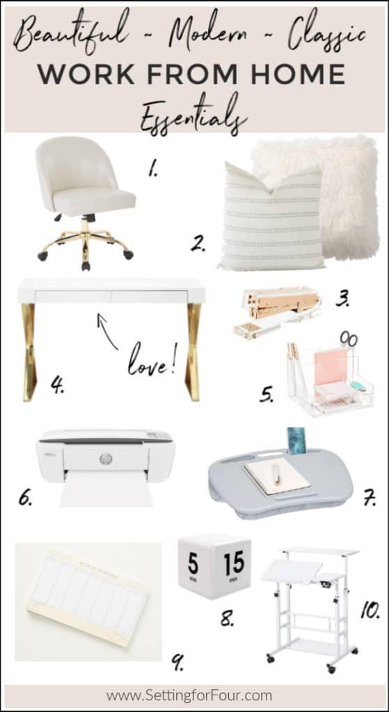 10 Beautiful, Modern, Classic Work From Home Essentials - Setting For ...