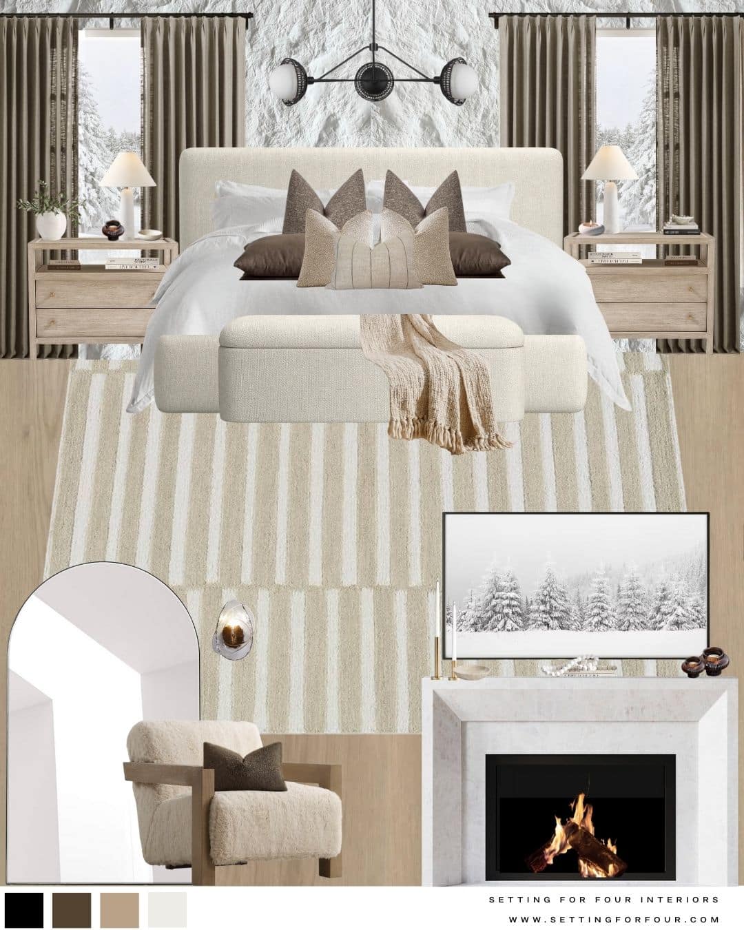 Organic Modern Bedroom Design: Calm & Cozy Aesthetic - Setting For Four ...